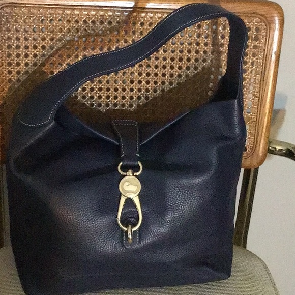 Dooney & Bourke | Bags | Dooney And Bourke Large Pebble Grain Navy Loc ...